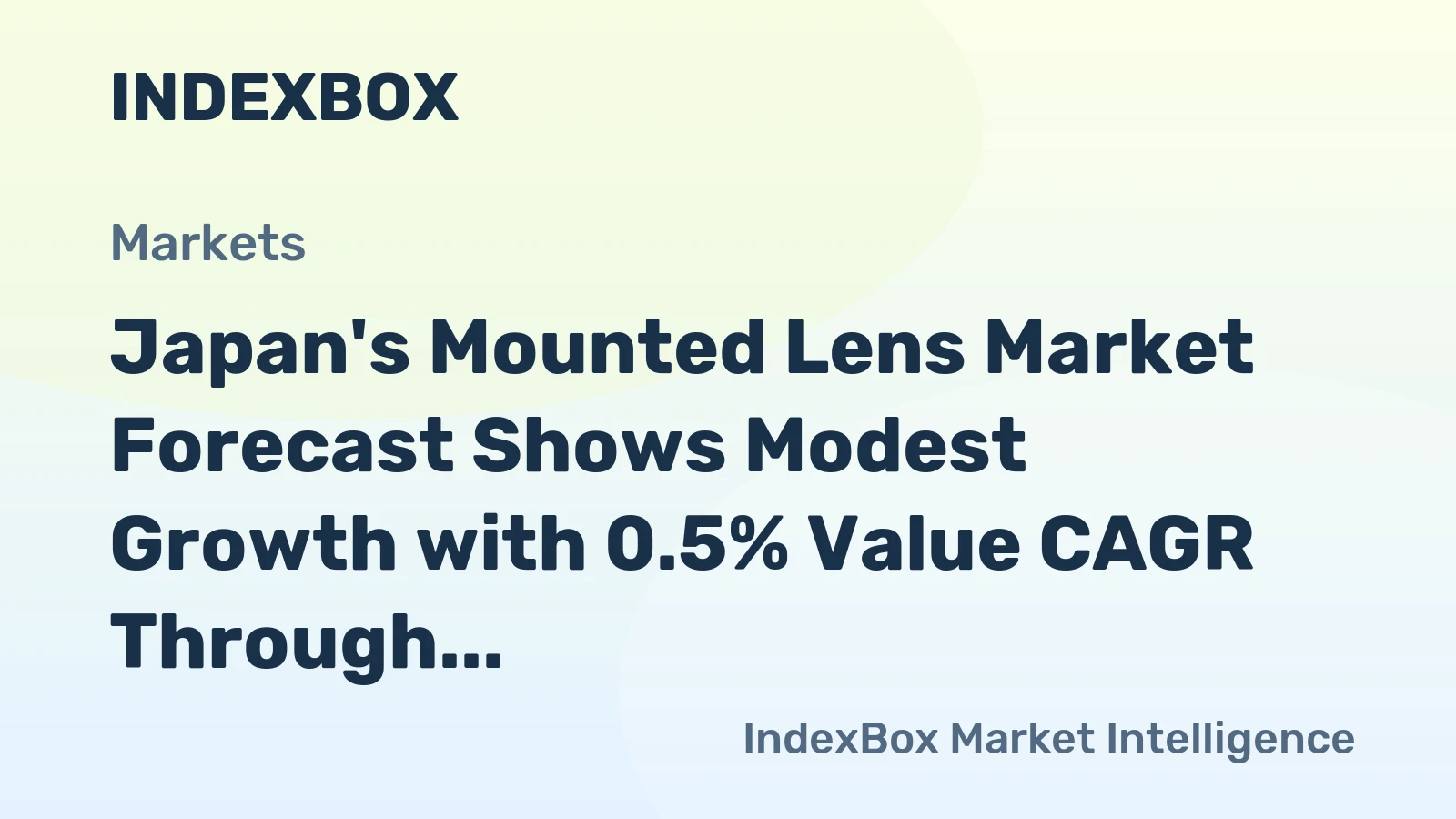 Japan's Mounted Lens Market Forecast Shows Modest Growth with 0.5% Value CAGR Through 2035