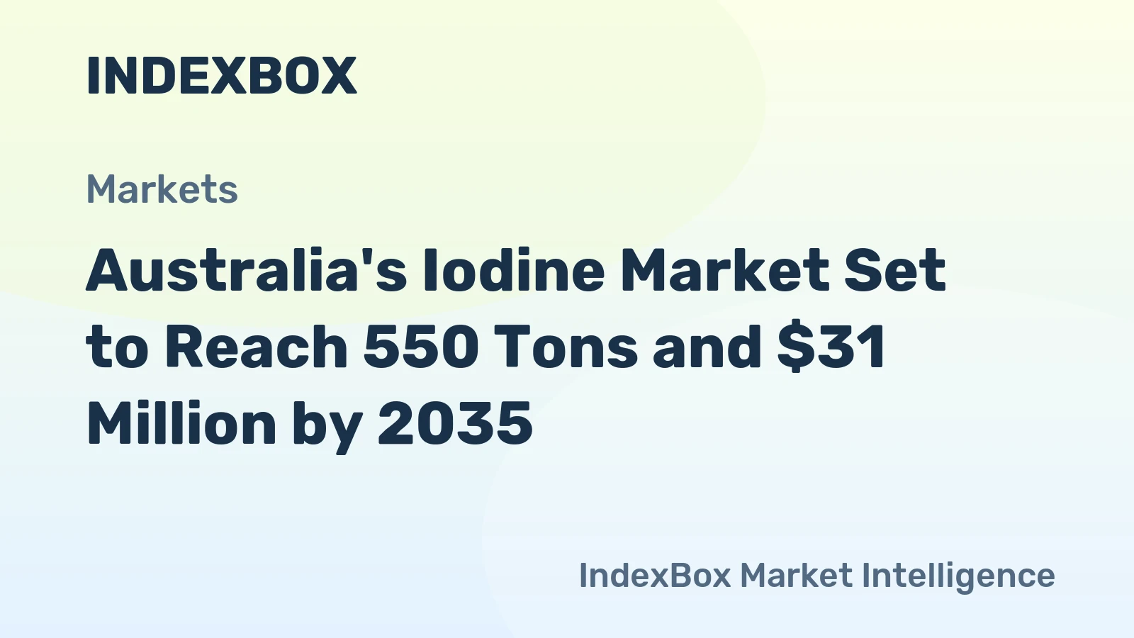 Australia's Iodine Market Set to Reach 550 Tons and $31 Million by 2035