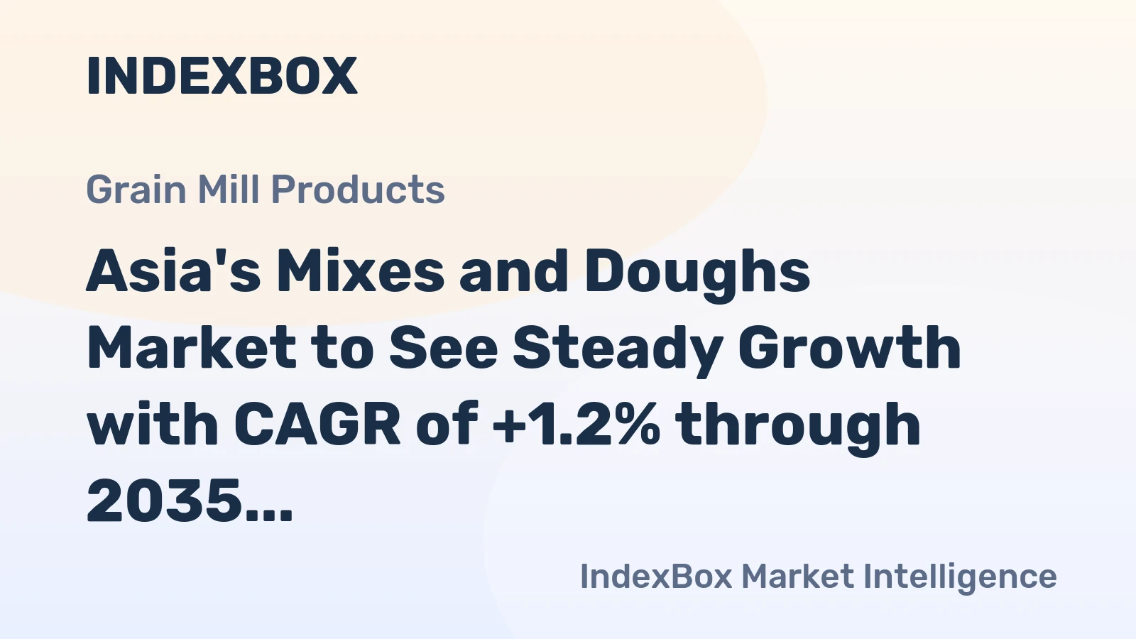 Asia's Mixes and Doughs Market to See Steady Growth with CAGR of +1.2% through 2035