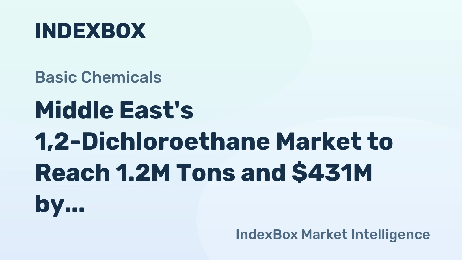 Middle East's 1,2-Dichloroethane Market to Reach 1.2M Tons and $431M by 2035