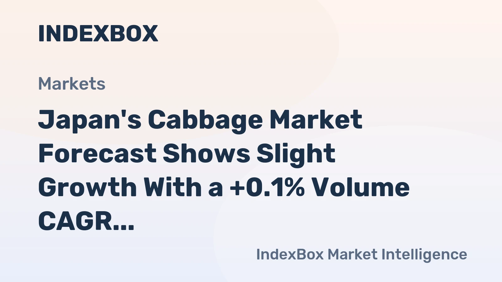 Japan's Cabbage Market Forecast Shows Slight Growth With a +0.1% Volume CAGR Through 2035