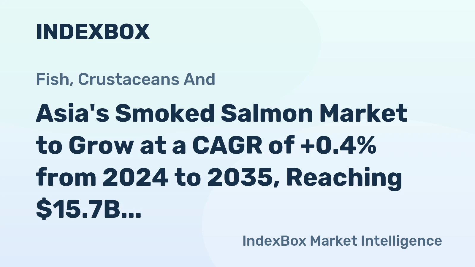 Asia's Smoked Salmon Market to Grow at a CAGR of +0.4% from 2024 to 2035, Reaching $15.7B by 2035