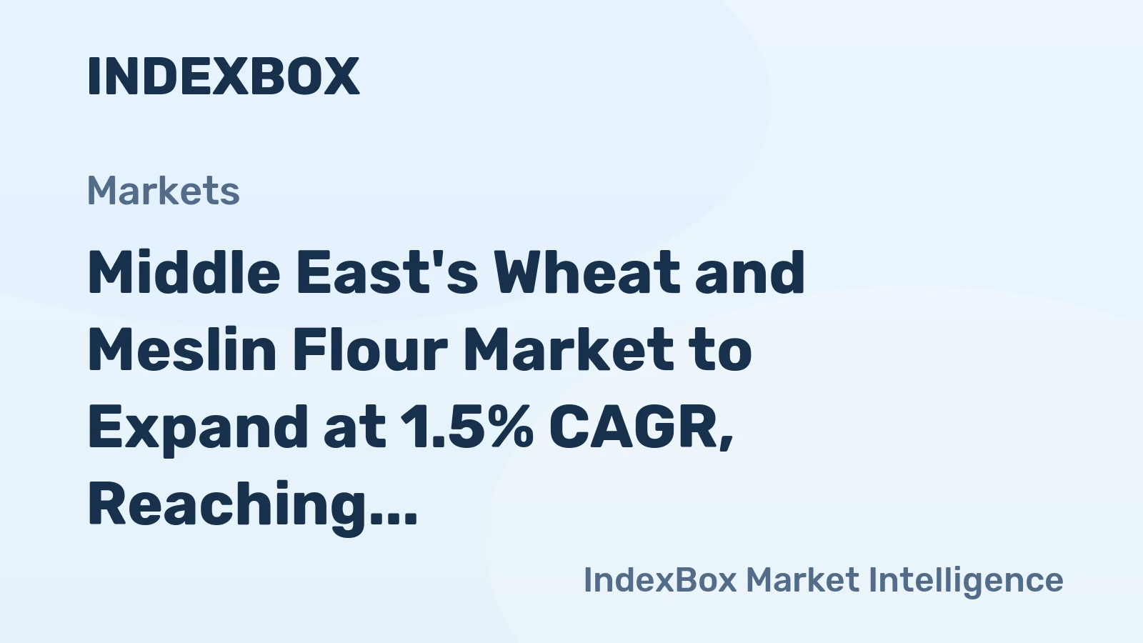 Middle East's Wheat and Meslin Flour Market to Expand at 1.5% CAGR, Reaching 30M Tons by 2035