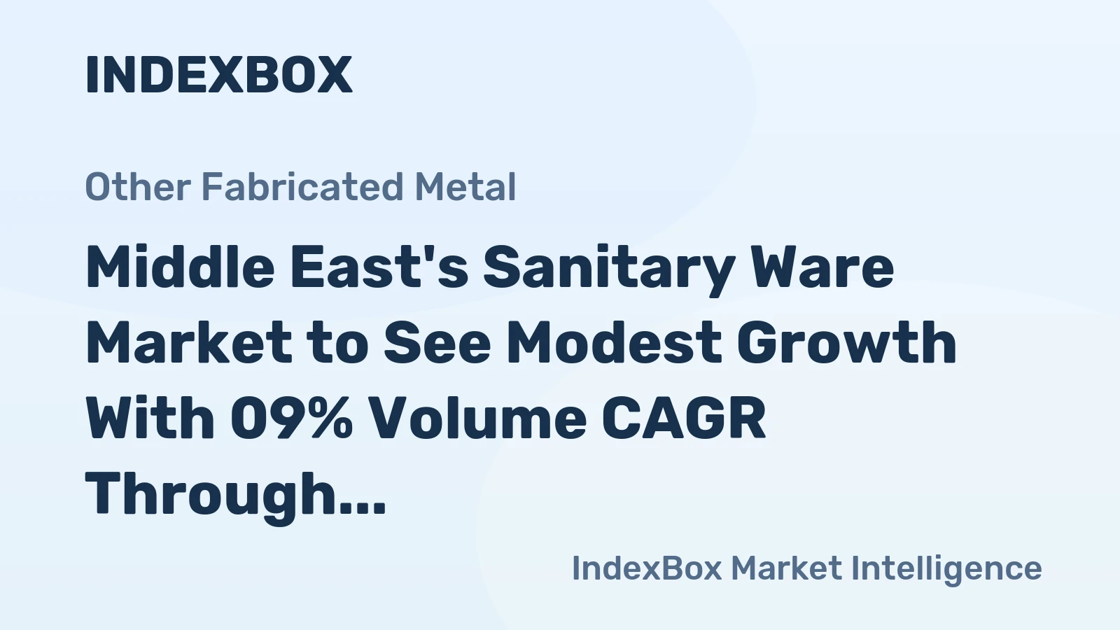 Middle East's Sanitary Ware Market to See Modest Growth With 09% Volume CAGR Through 2035