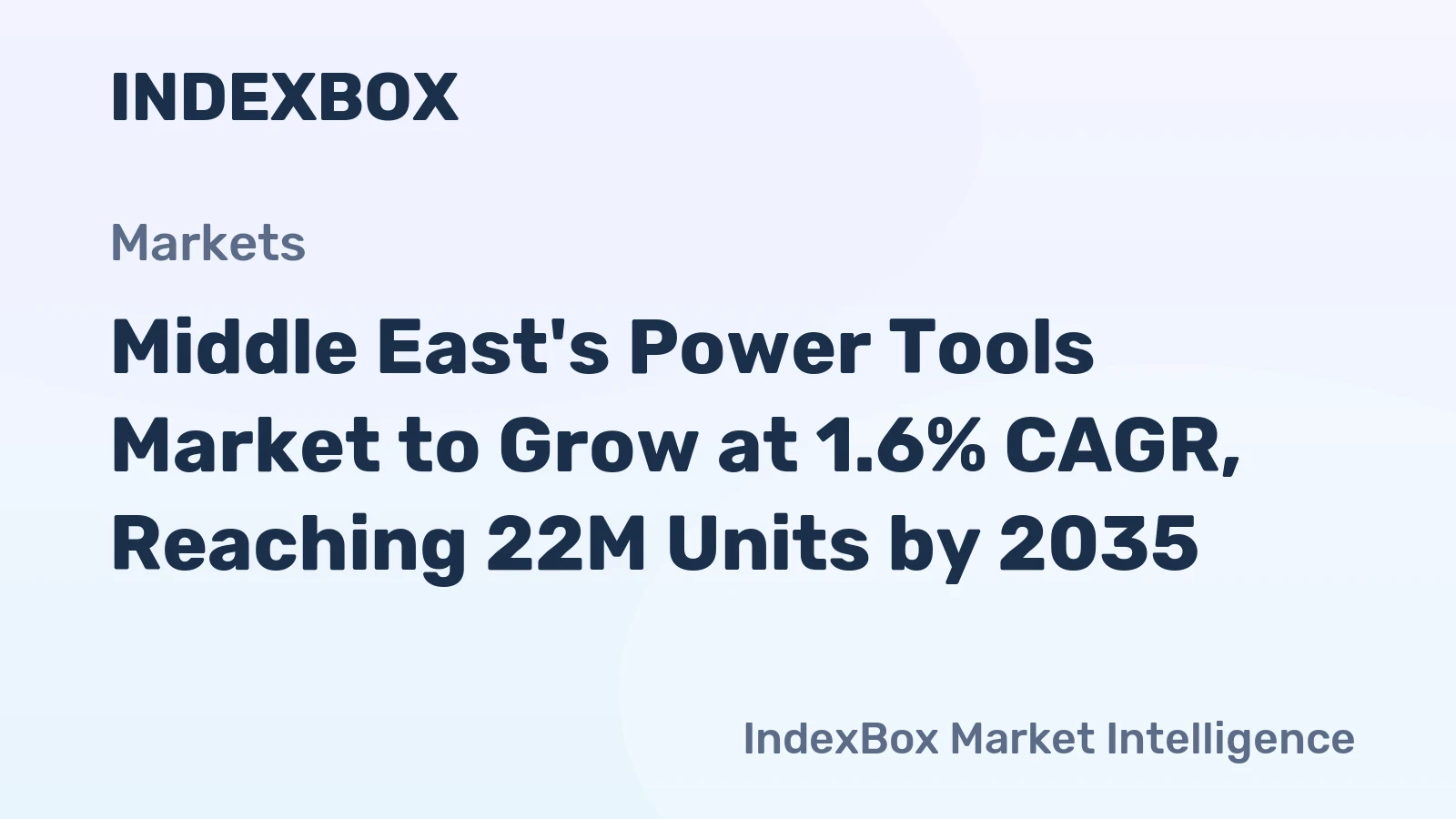 Middle East's Power Tools Market to Grow at 1.6% CAGR, Reaching 22M Units by 2035