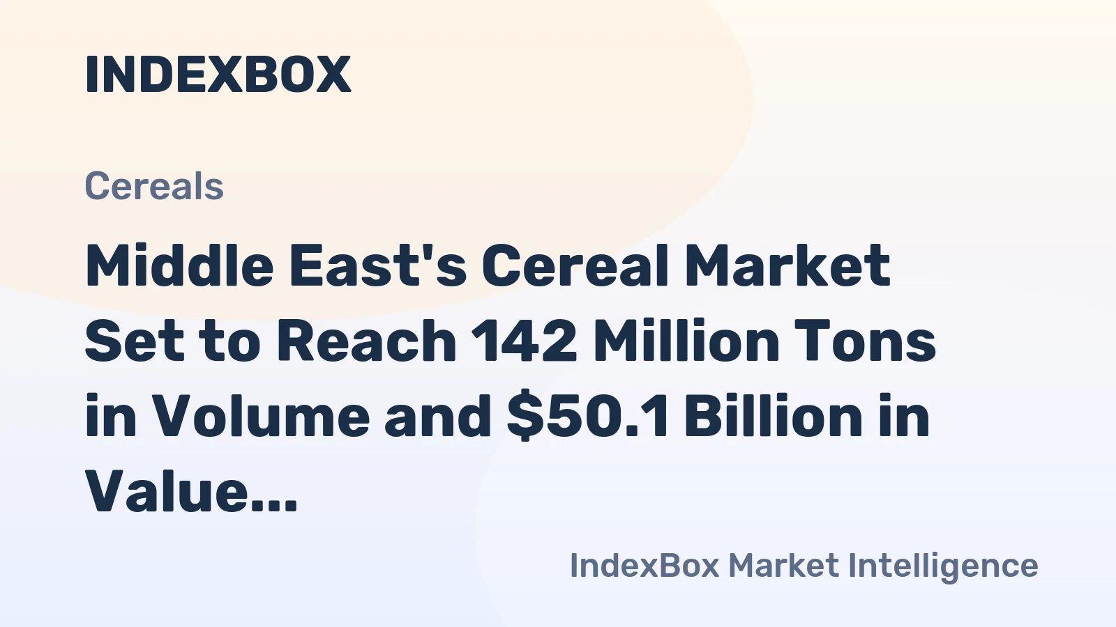 Middle East's Cereal Market Set to Reach 142 Million Tons in Volume and $50.1 Billion in Value by 2035
