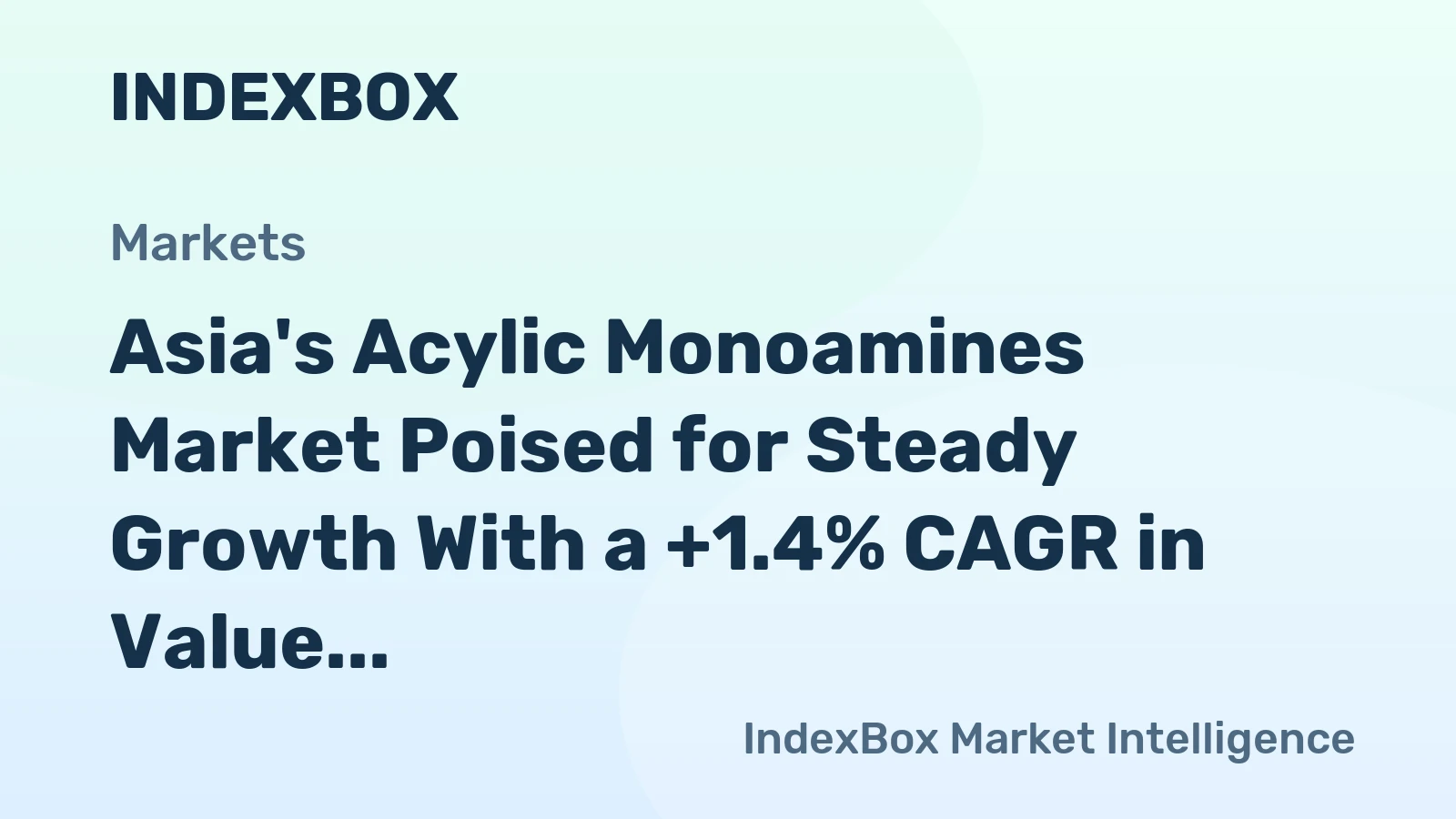 Asia's Acylic Monoamines Market Poised for Steady Growth With a +1.4% CAGR in Value Through 2035