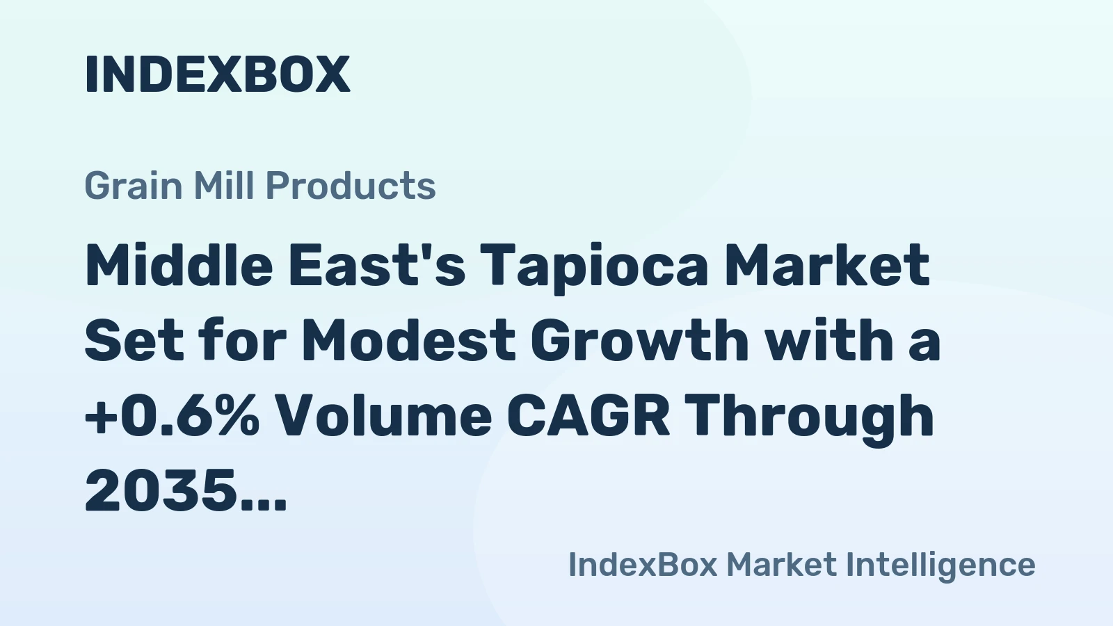 Middle East's Tapioca Market Set for Modest Growth with a +0.6% Volume CAGR Through 2035