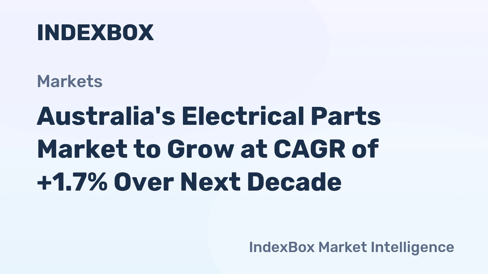 Australia's Electrical Parts Market to Grow at CAGR of +1.7% Over Next Decade