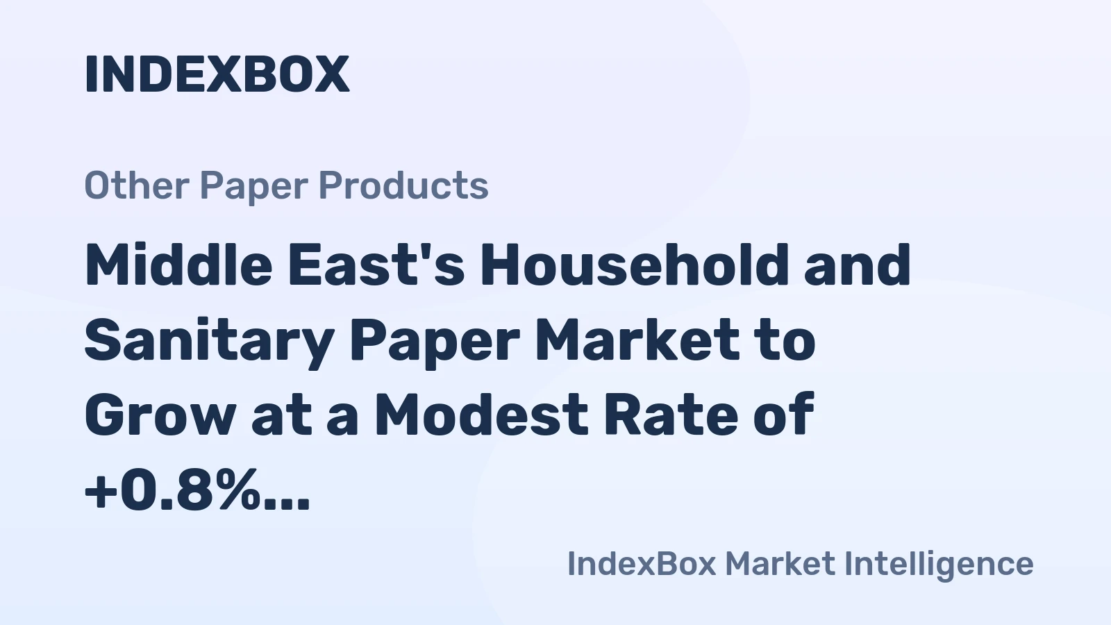 Middle East's Household and Sanitary Paper Market to Grow at a Modest Rate of +0.8% CAGR, Reaching $16B by 2035