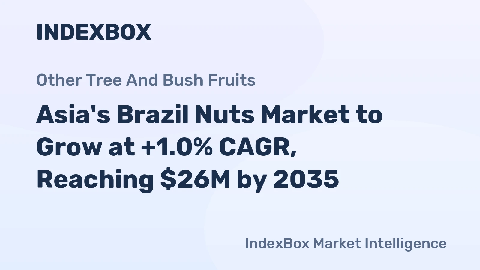 Asia's Brazil Nuts Market to Grow at +1.0% CAGR, Reaching $26M by 2035