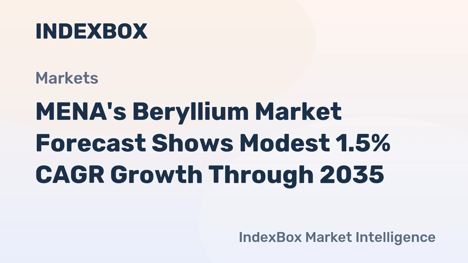 MENA's Beryllium Market Forecast Shows Modest 1.5% CAGR Growth Through 2035