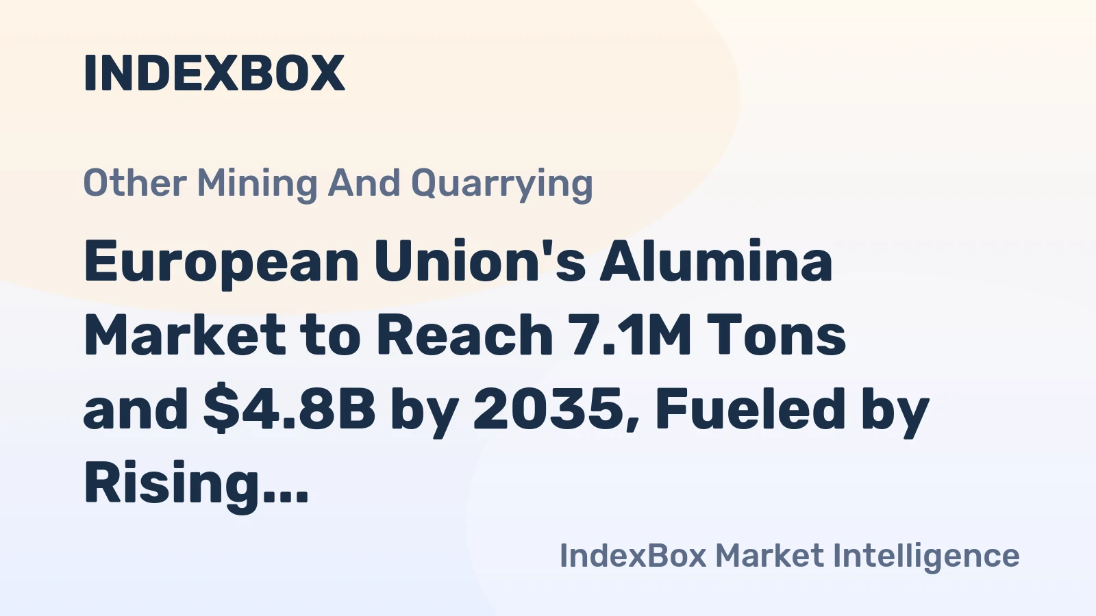 European Union's Alumina Market to Reach 7.1M Tons and $4.8B by 2035, Fueled by Rising Demand
