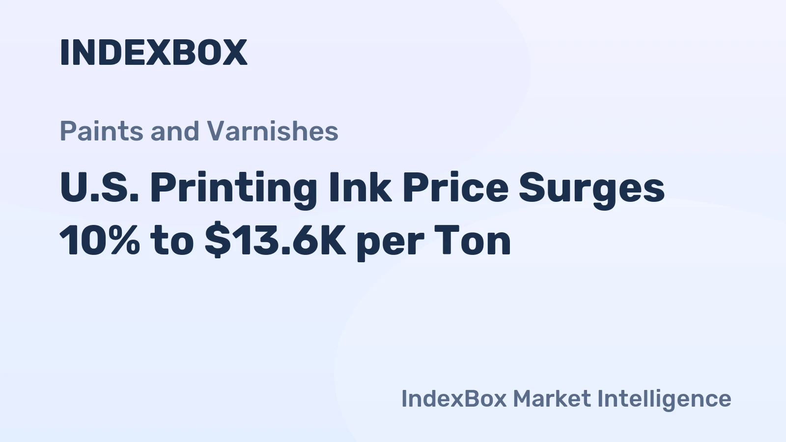 U.S. Printing Ink Price Surges 10% to $13.6K per Ton