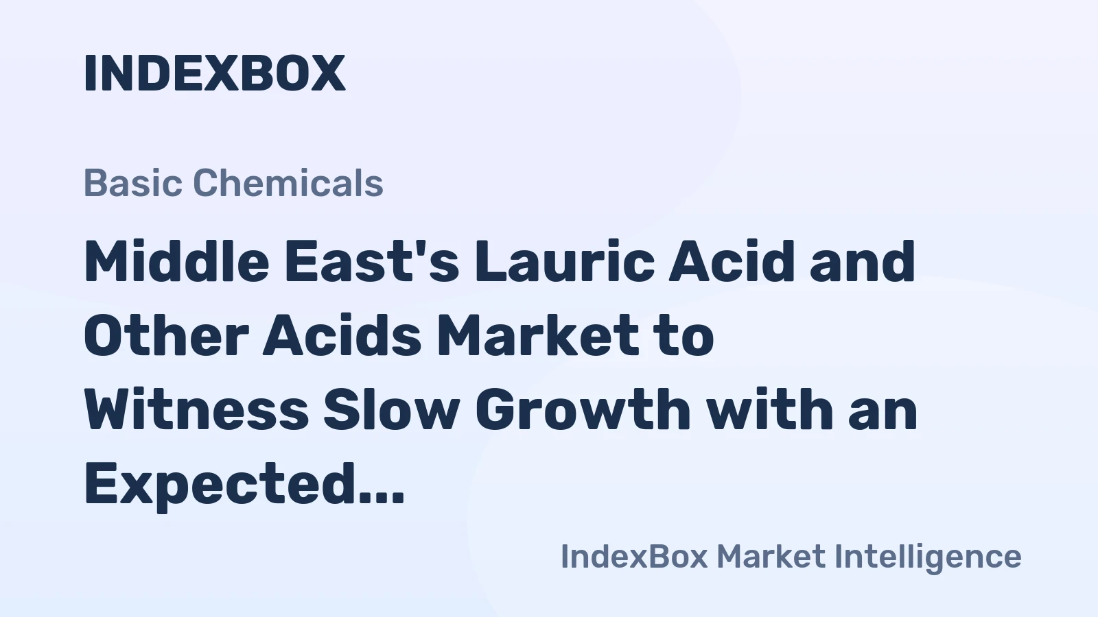 Middle East's Lauric Acid and Other Acids Market to Witness Slow Growth with an Expected CAGR of +0.9% from 2024 to 2035