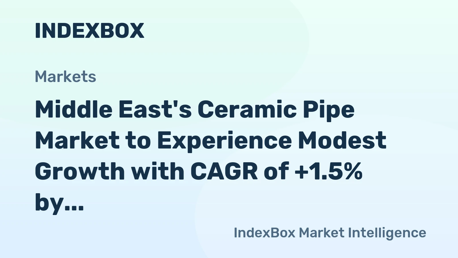 Middle East's Ceramic Pipe Market to Experience Modest Growth with CAGR of +1.5% by 2035