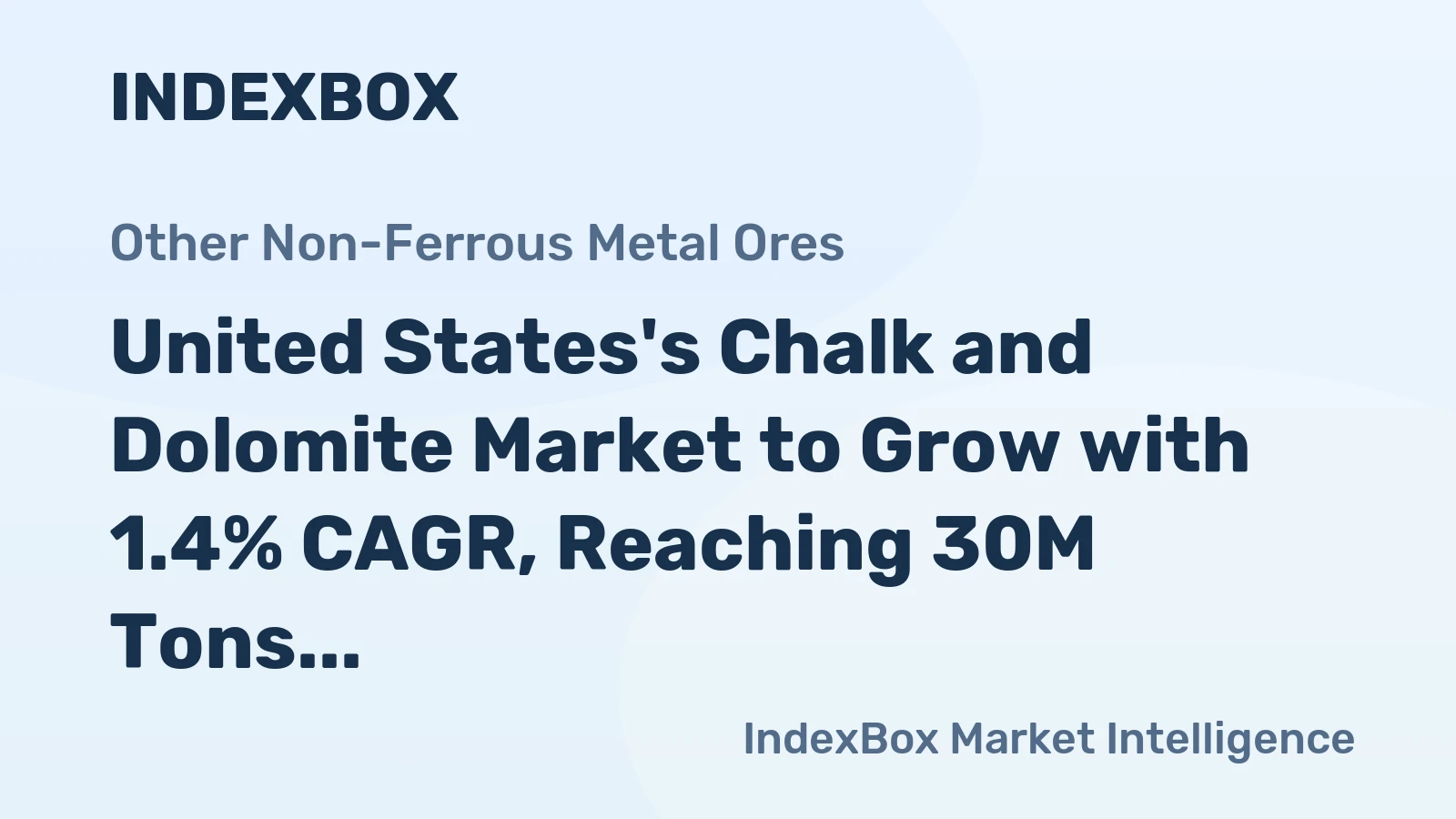 United States's Chalk and Dolomite Market to Grow with 1.4% CAGR, Reaching 30M Tons by 2035