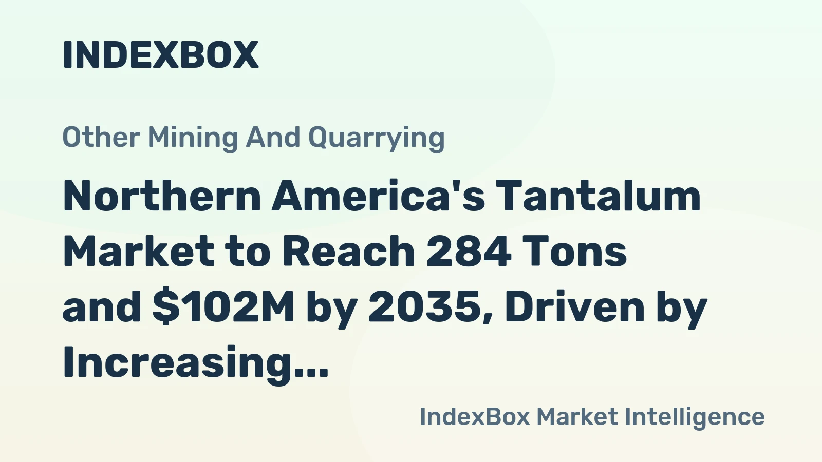 Northern America's Tantalum Market to Reach 284 Tons and $102M by 2035, Driven by Increasing Demand