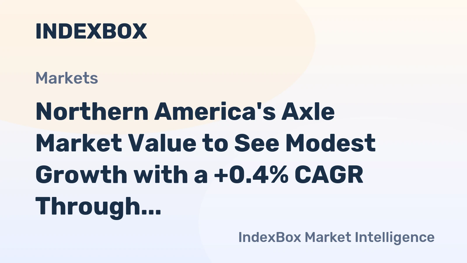 Northern America's Axle Market Value to See Modest Growth with a +0.4% CAGR Through 2035