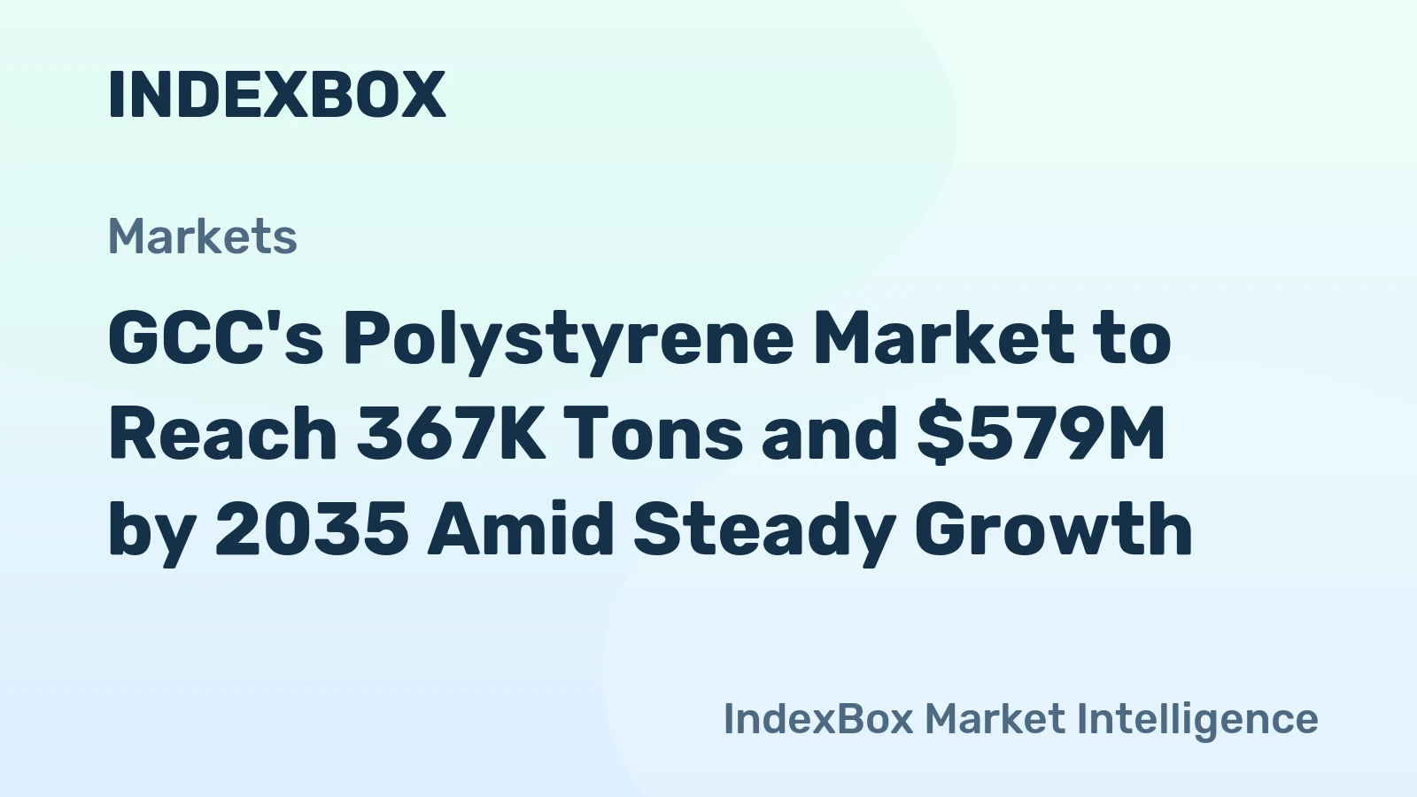 GCC's Polystyrene Market to Reach 367K Tons and $579M by 2035 Amid Steady Growth
