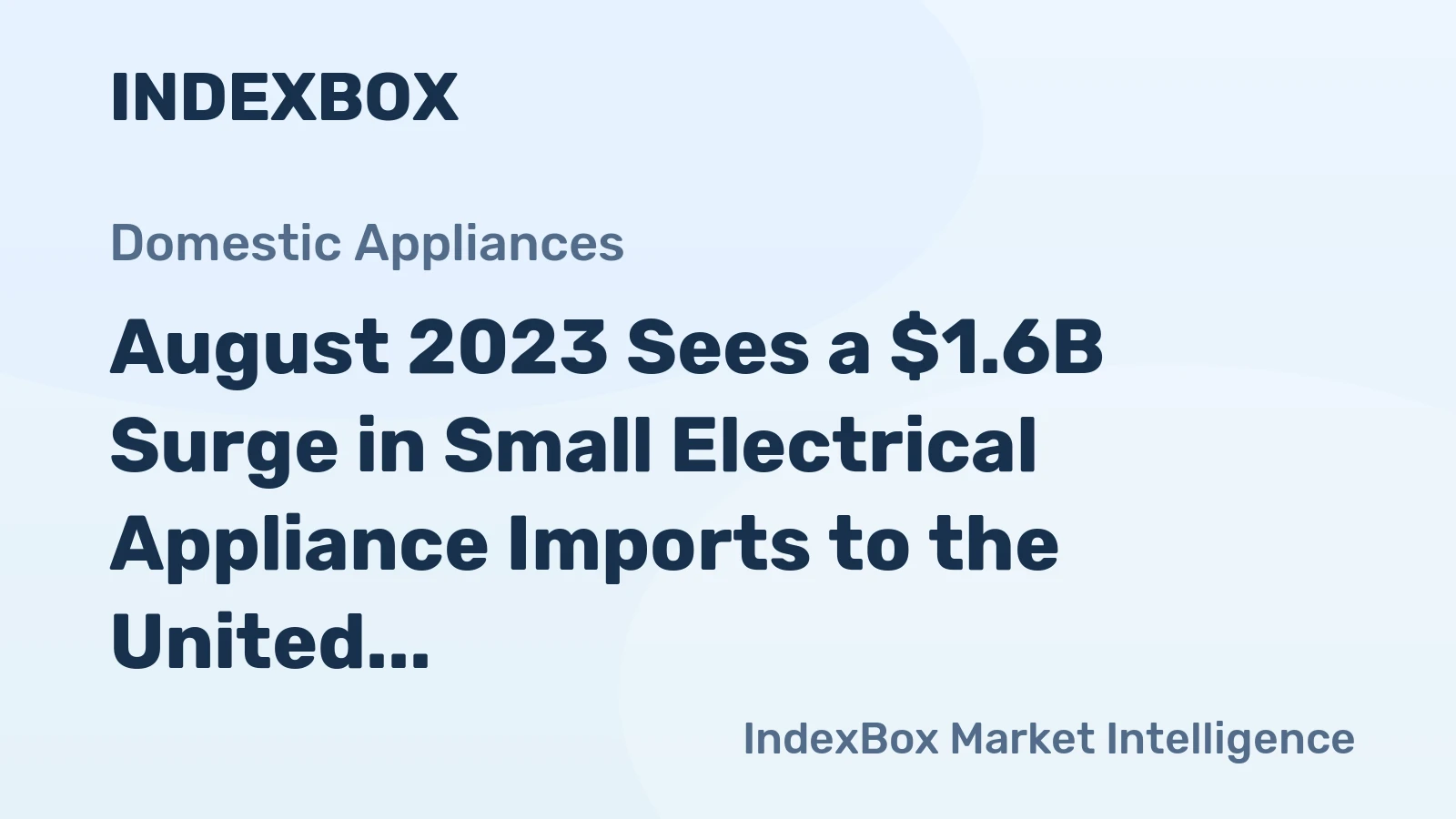 August 2023 Sees a $1.6B Surge in Small Electrical Appliance Imports to the United States