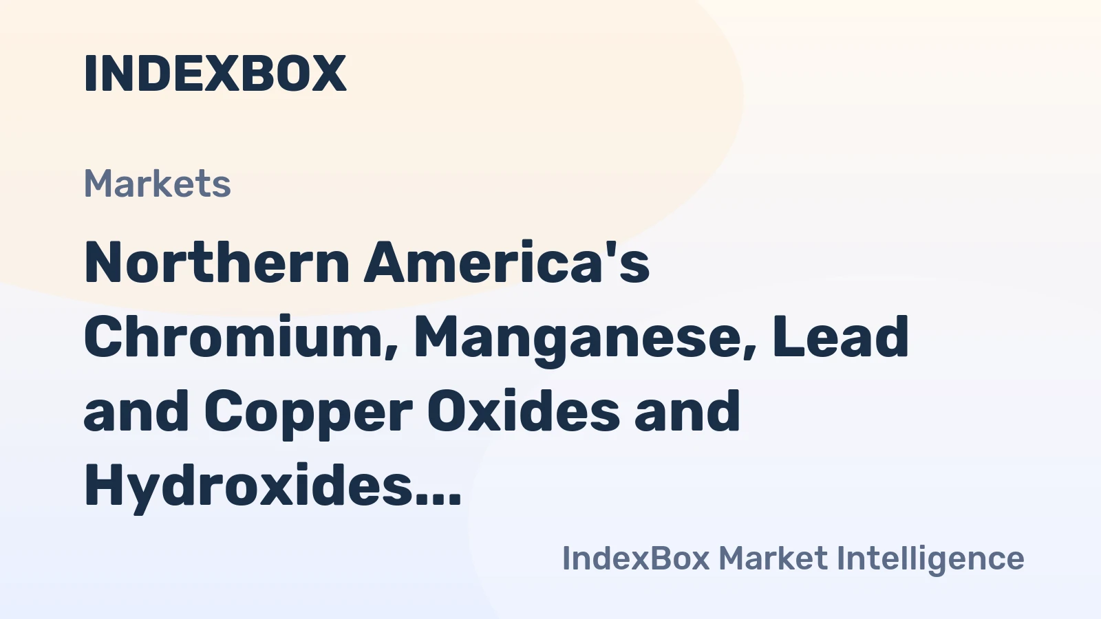 Northern America's Chromium, Manganese, Lead and Copper Oxides and Hydroxides Market to See Modest Growth With a 0.3% Volume CAGR Through 2035