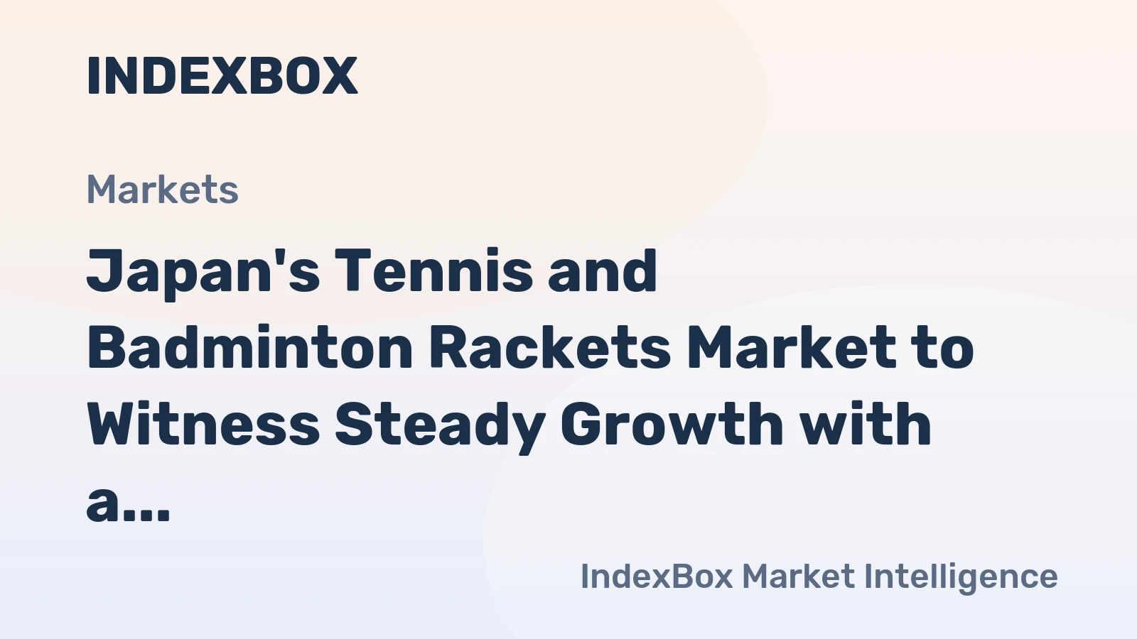 Japan's Tennis and Badminton Rackets Market to Witness Steady Growth with a CAGR of +1.8% over the Next Decade