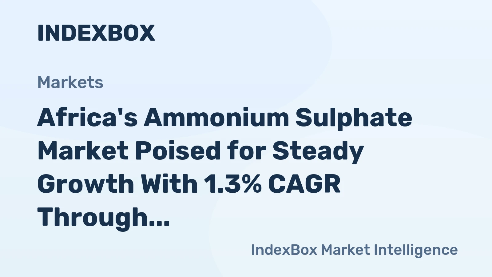 Africa's Ammonium Sulphate Market Poised for Steady Growth With 1.3% CAGR Through 2035