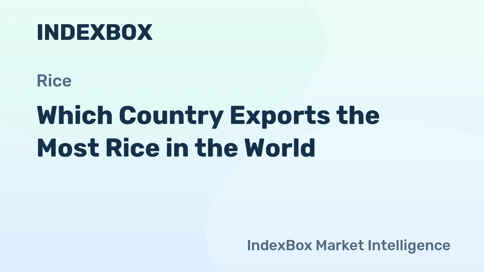 Which Country Exports the Most Rice in the World?