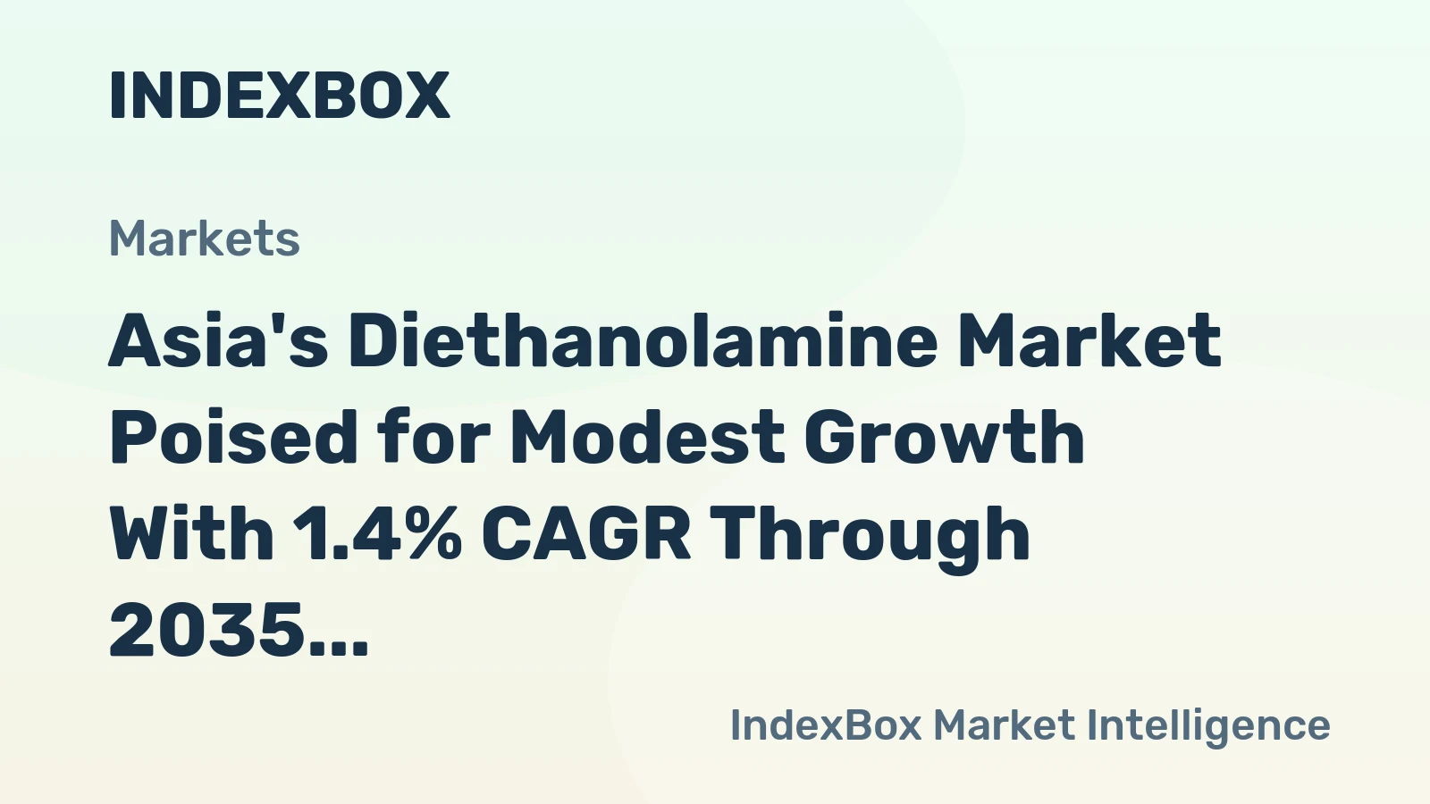 Asia's Diethanolamine Market Poised for Modest Growth With 1.4% CAGR Through 2035