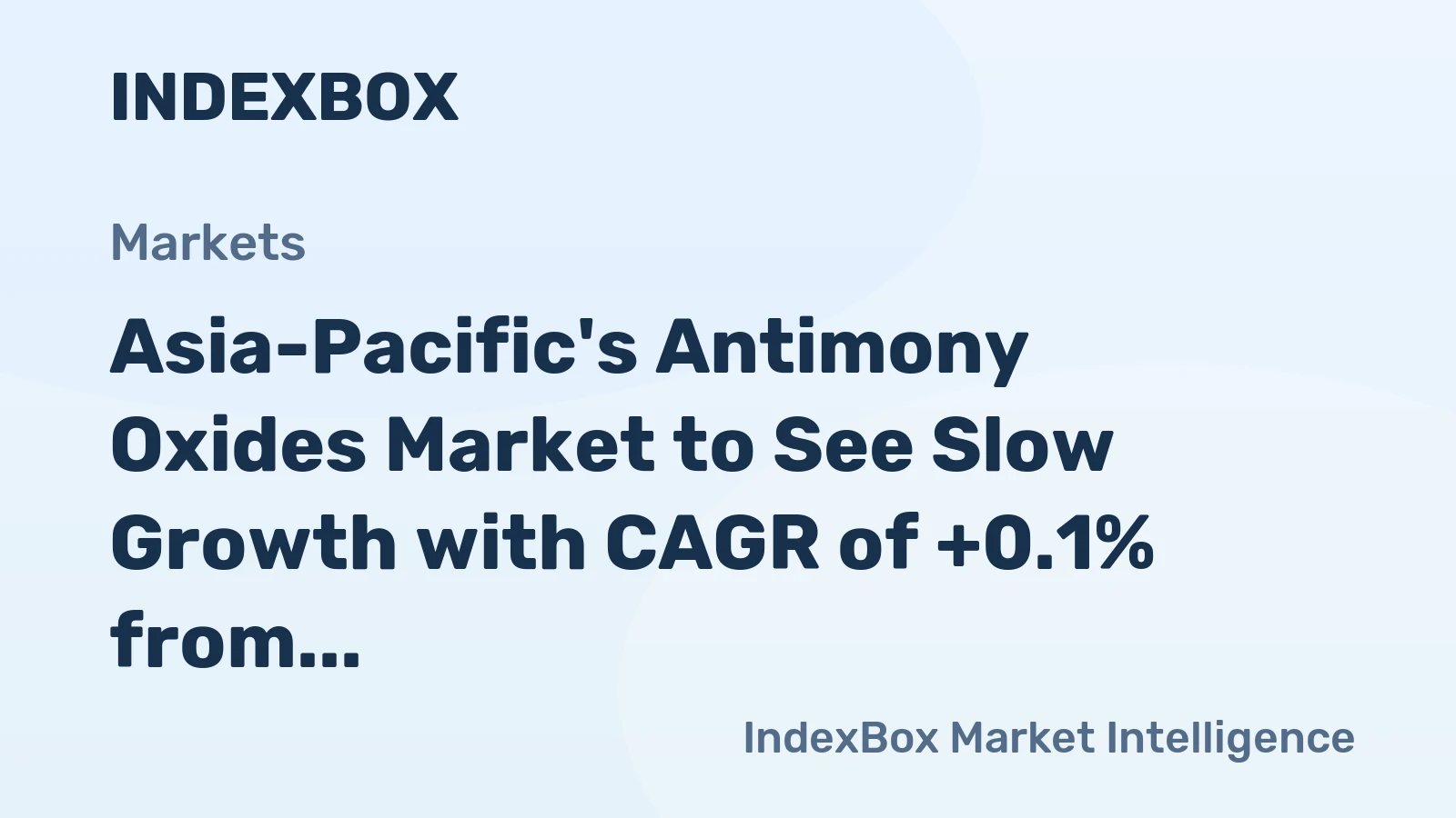 Asia-Pacific's Antimony Oxides Market to See Slow Growth with CAGR of +0.1% from 2024-2035