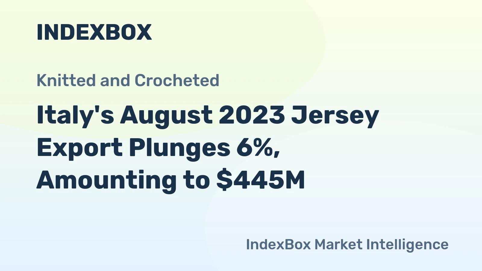 Italy's August 2023 Jersey Export Plunges 6%, Amounting to $445M