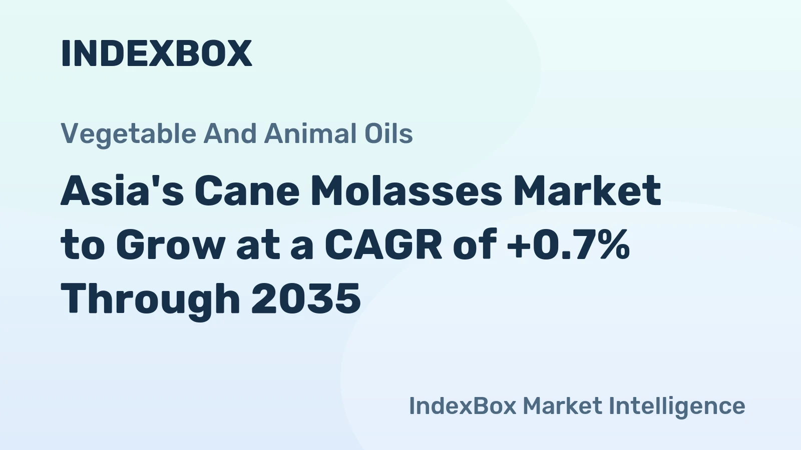 Asia's Cane Molasses Market to Grow at a CAGR of +0.7% Through 2035