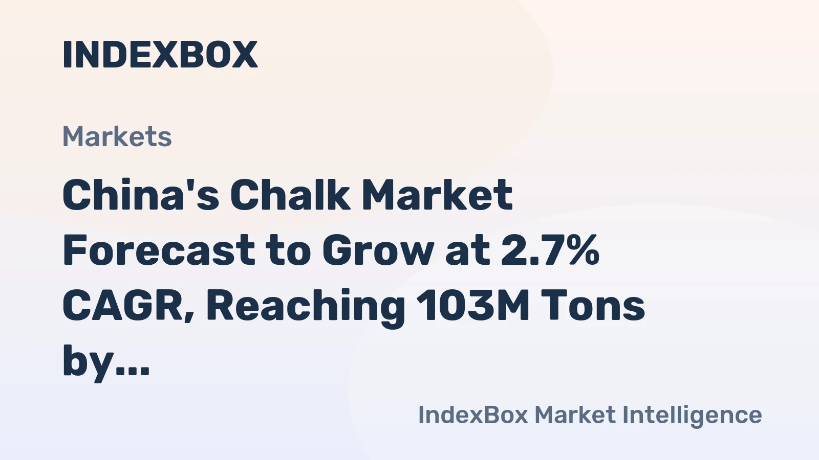 China's Chalk Market Forecast to Grow at 2.7% CAGR, Reaching 103M Tons by 2035