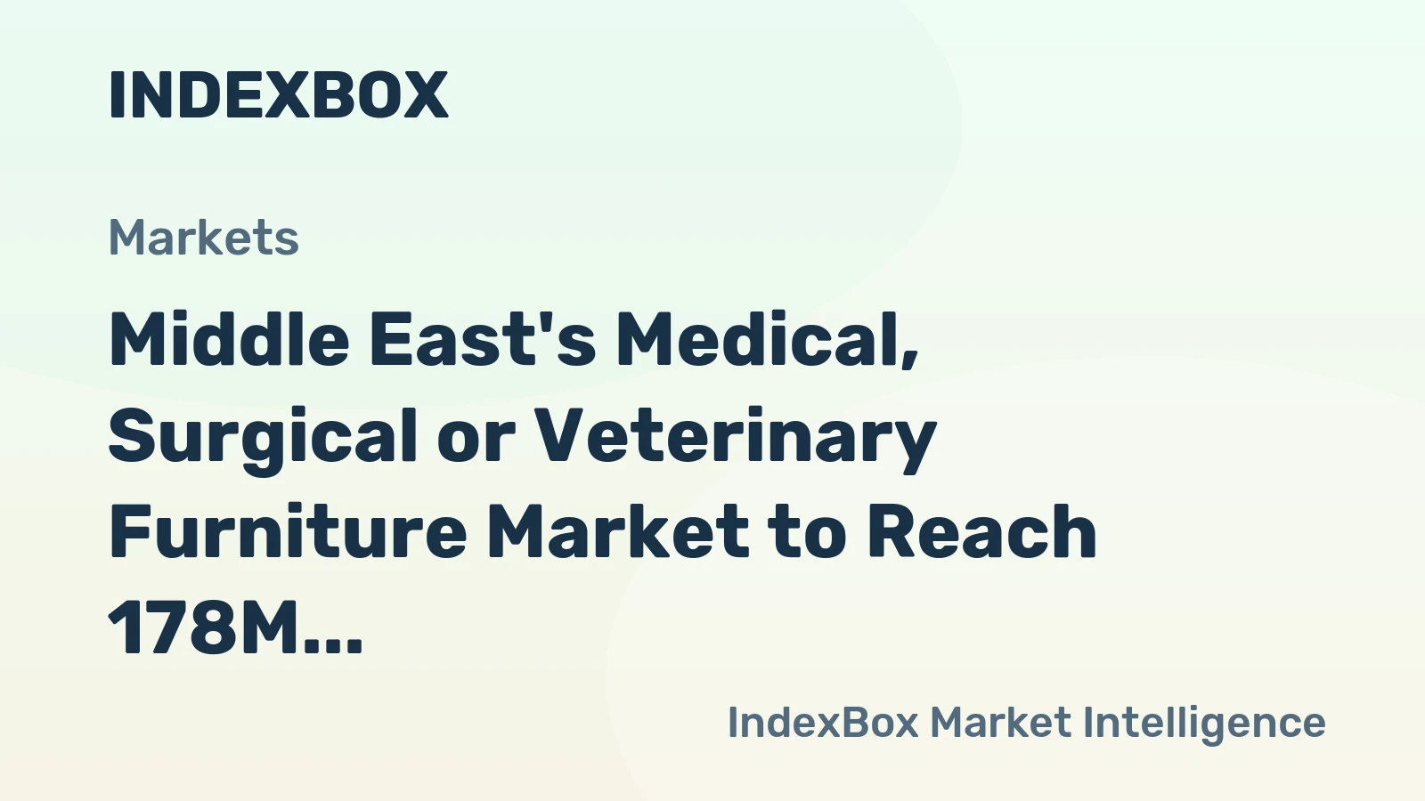 Middle East's Medical, Surgical or Veterinary Furniture Market to Reach 178M Units and $2B by 2035