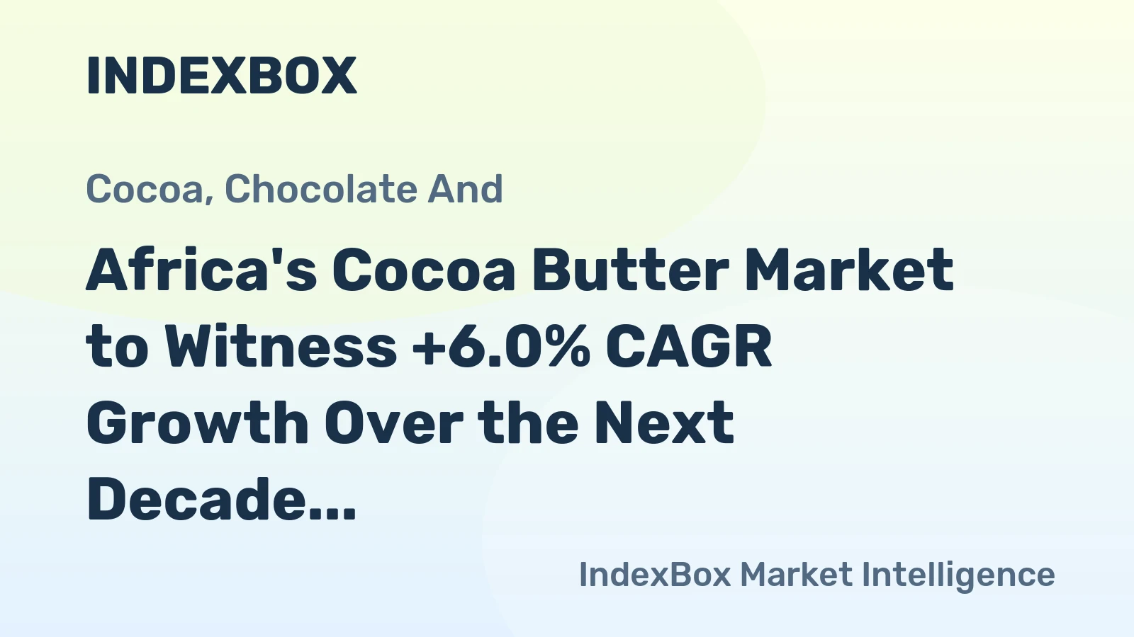 Africa's Cocoa Butter Market to Witness +6.0% CAGR Growth Over the Next Decade, Reaching $1.3B in 2035