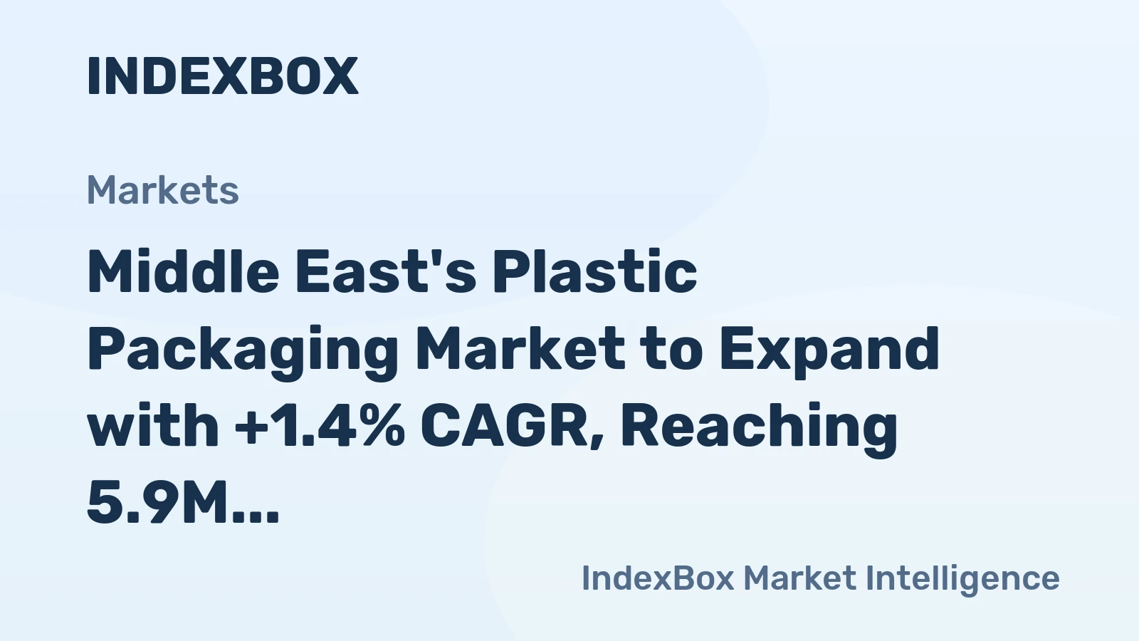 Middle East's Plastic Packaging Market to Expand with +1.4% CAGR, Reaching 5.9M Tons by 2035