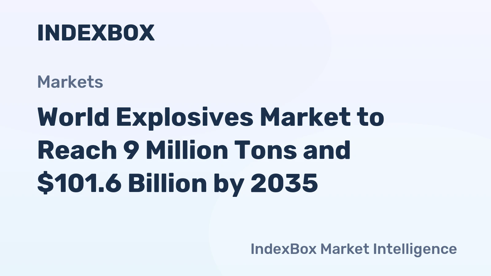 World Explosives Market to Reach 9 Million Tons and $101.6 Billion by 2035