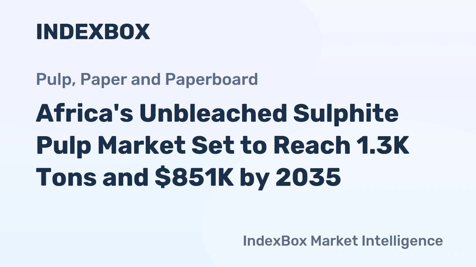 Africa's Unbleached Sulphite Pulp Market Set to Reach 1.3K Tons and $851K by 2035
