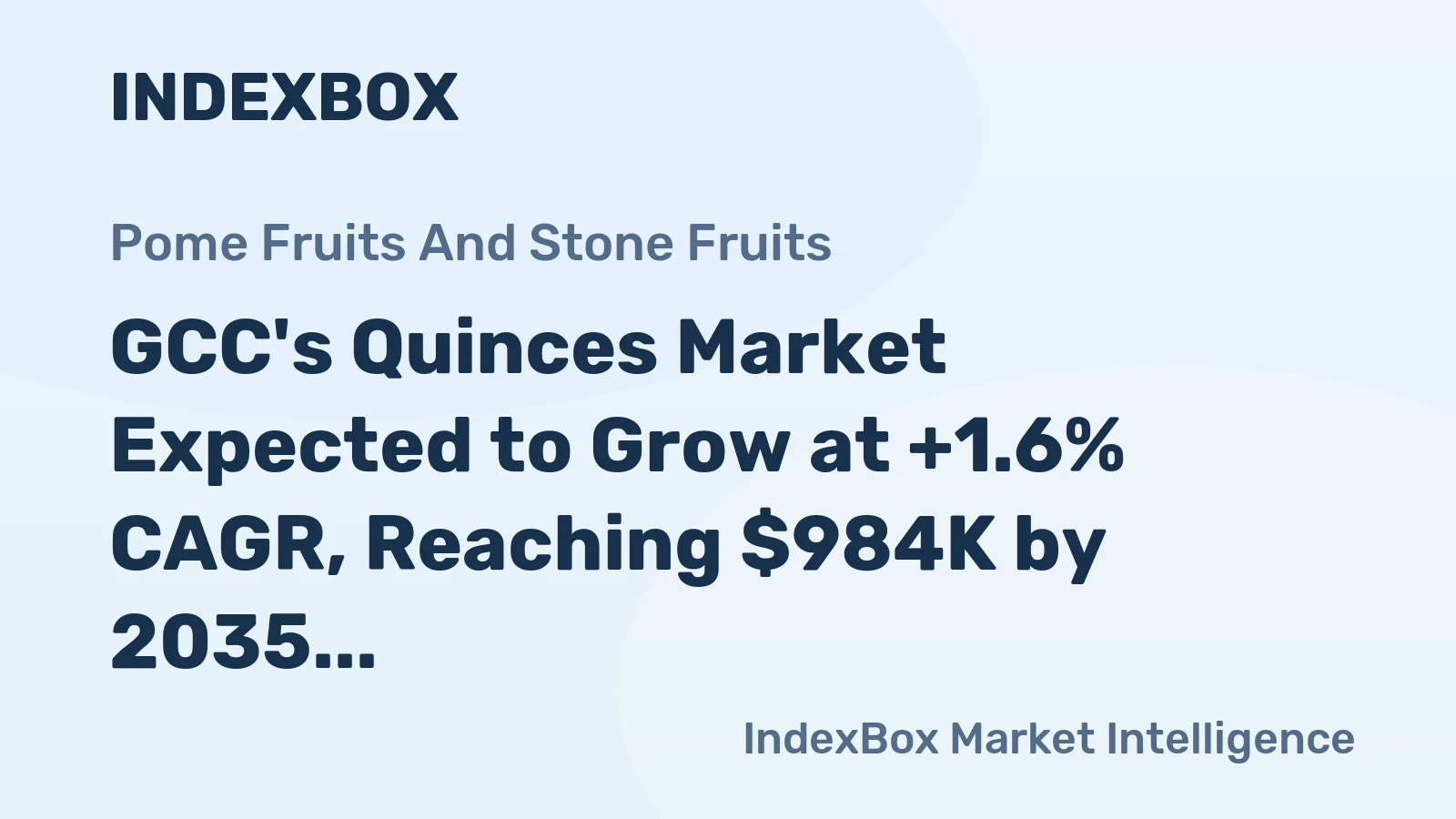 GCC's Quinces Market Expected to Grow at +1.6% CAGR, Reaching $984K by 2035