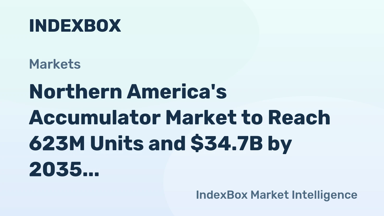 Northern America's Accumulator Market to Reach 623M Units and $34.7B by 2035