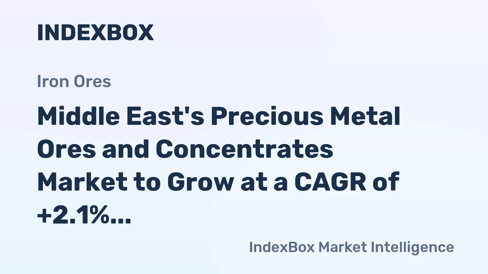 Middle East's Precious Metal Ores and Concentrates Market to Grow at a CAGR of +2.1% Reaching $38.4B by 2035