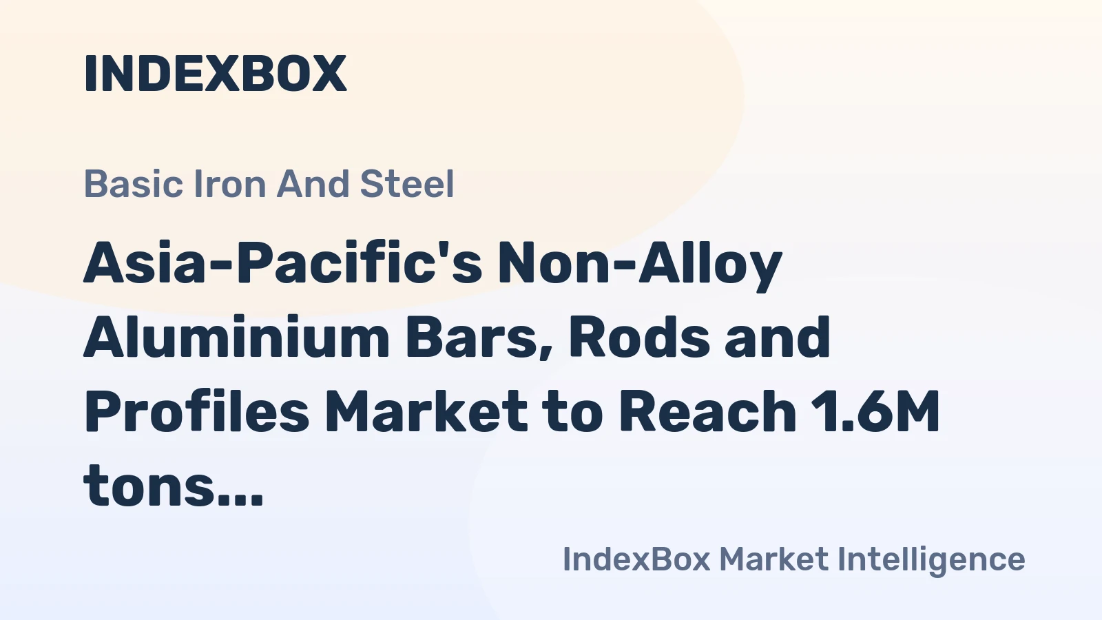 Asia-Pacific's Non-Alloy Aluminium Bars, Rods and Profiles Market to Reach 1.6M tons and $7.3B by 2035