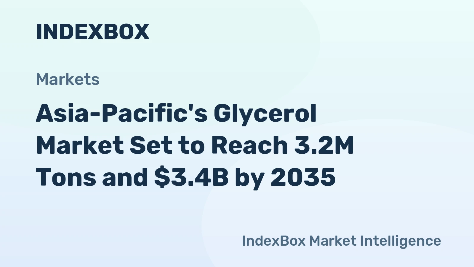 Asia-Pacific's Glycerol Market Set to Reach 3.2M Tons and $3.4B by 2035