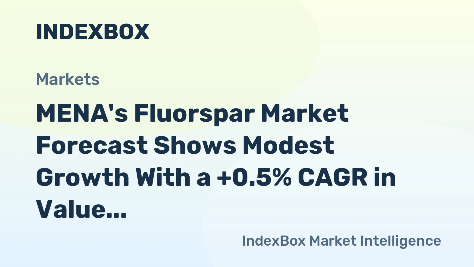MENA's Fluorspar Market Forecast Shows Modest Growth With a +0.5% CAGR in Value Through 2035