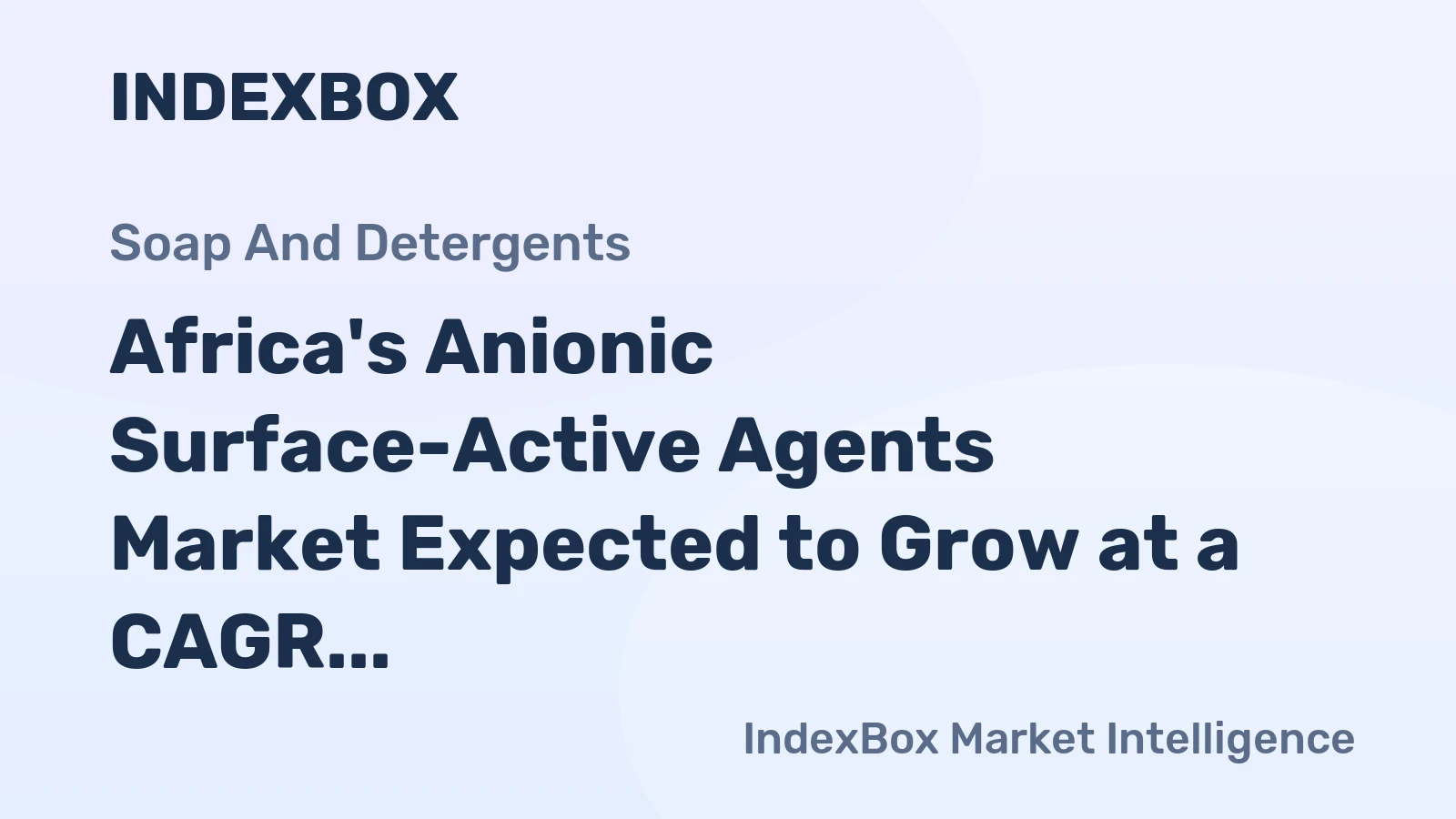 Africa's Anionic Surface-Active Agents Market Expected to Grow at a CAGR of +1.4% by 2035