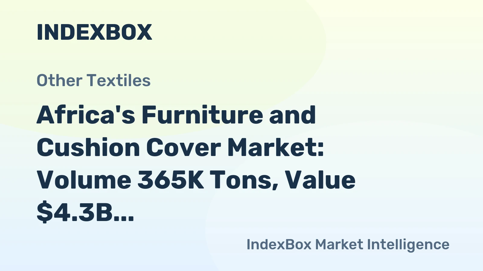 Africa's Furniture and Cushion Cover Market: Volume 365K Tons, Value $4.3B by 2035