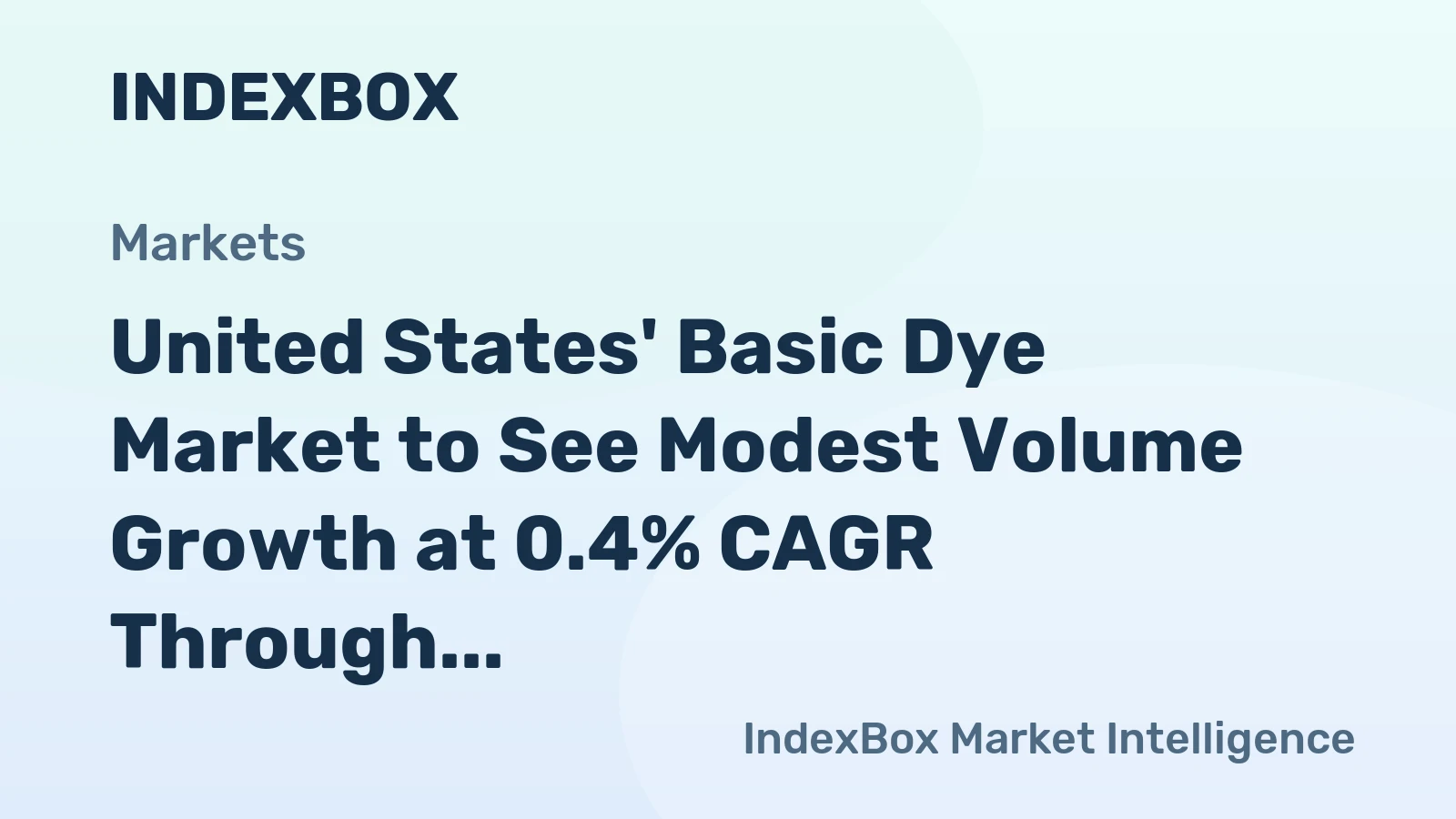 United States' Basic Dye Market to See Modest Volume Growth at 0.4% CAGR Through 2035