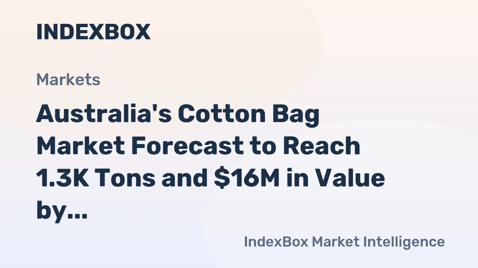 Australia's Cotton Bag Market Forecast to Reach 1.3K Tons and $16M in Value by 2035