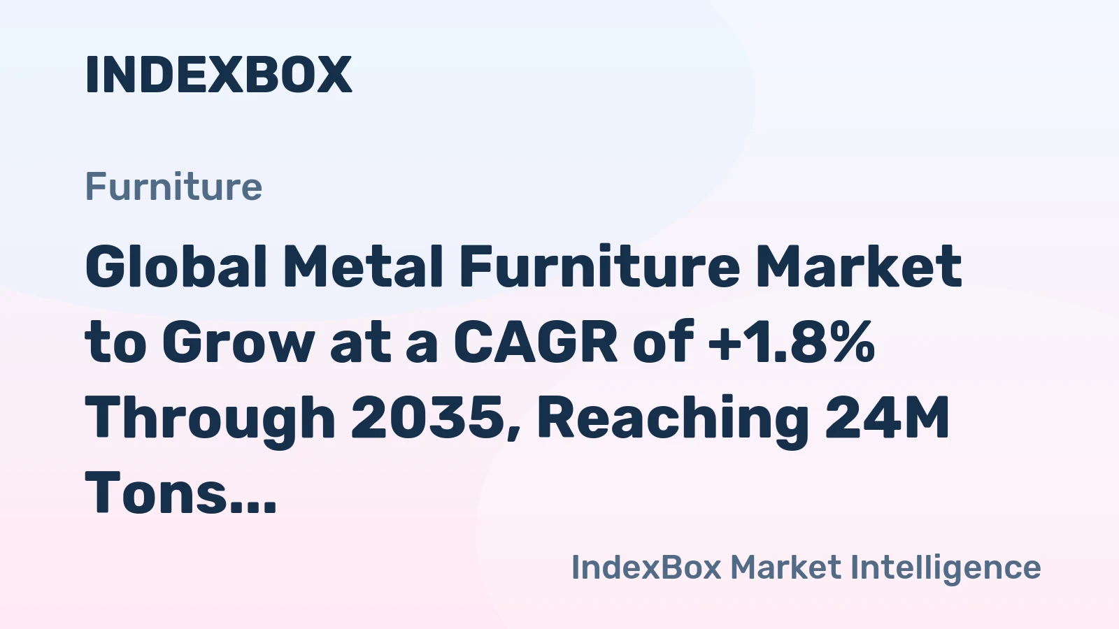 Global Metal Furniture Market to Grow at a CAGR of +1.8% Through 2035, Reaching 24M Tons